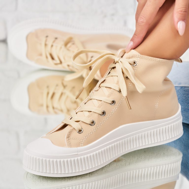 Sneakersi dama Textil Bej Macpela A1940